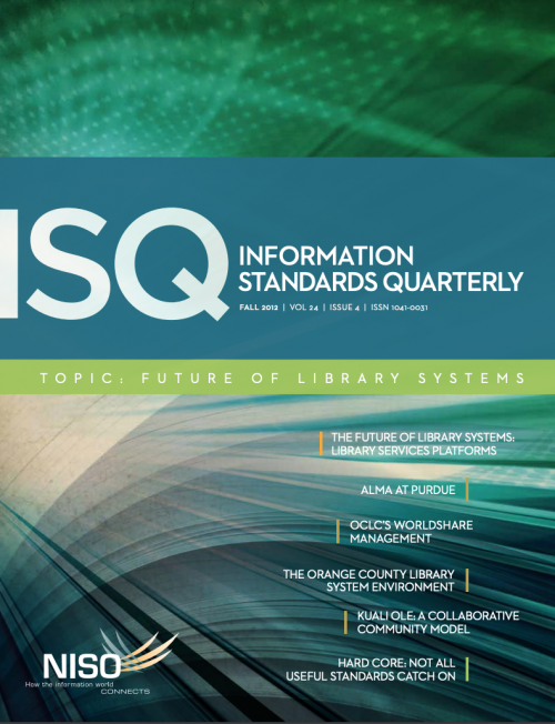 Information Standards Quarterly, Fall 2012 | NISO website